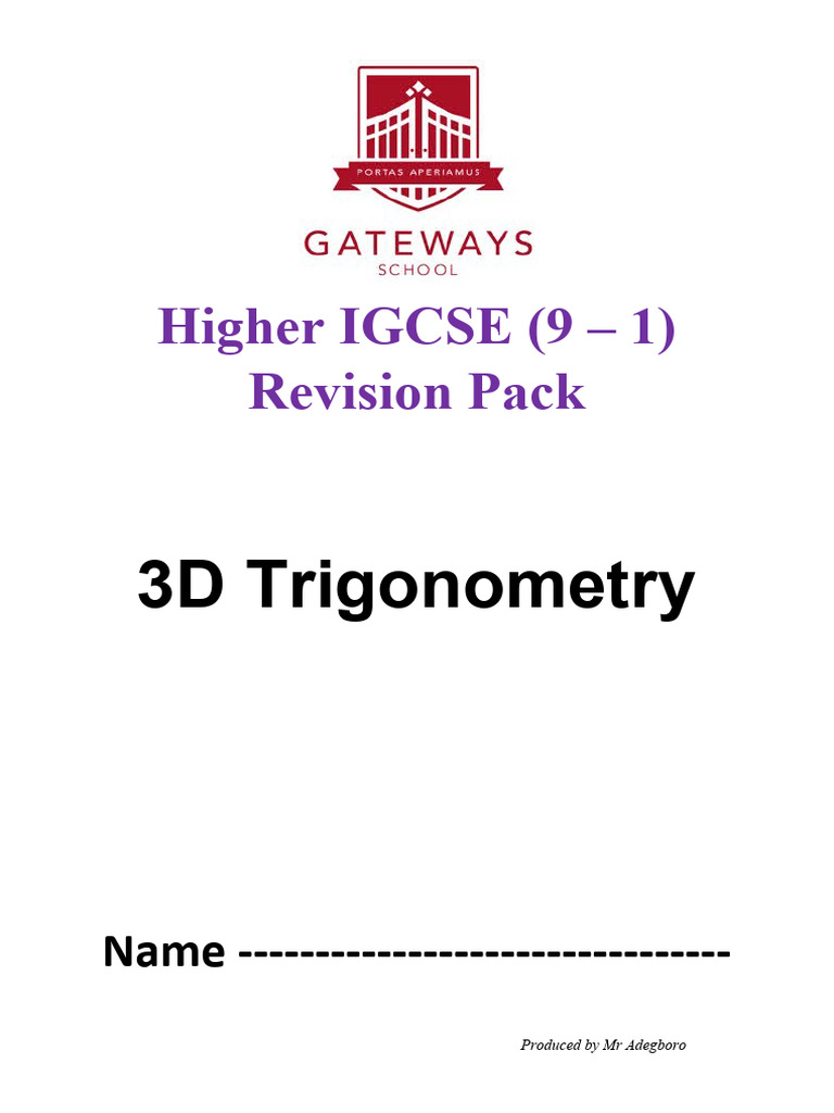 3D-Trigonometry | PDF | Triangle | Significant Figures