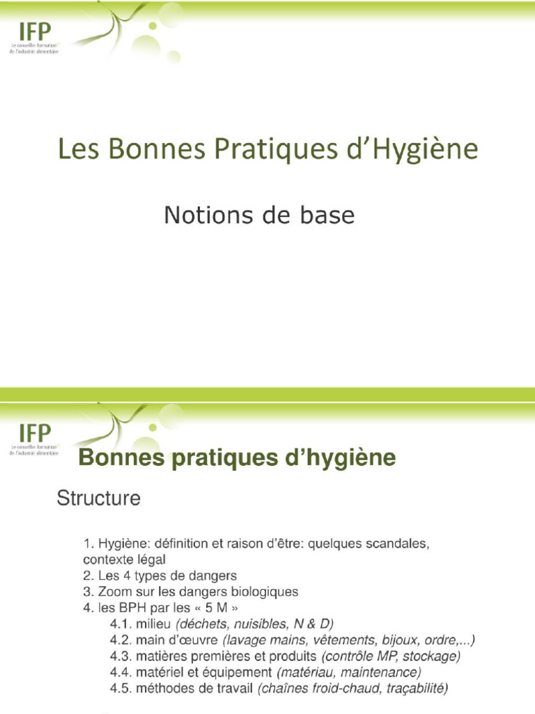 Les Bonnes Pratiques d'Hygiène | PDF Les Bonnes Pratiques d'Hygiène | PDF