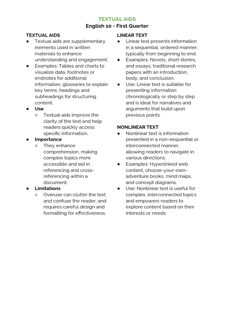 Textual Aids Elements of Plot | PDF