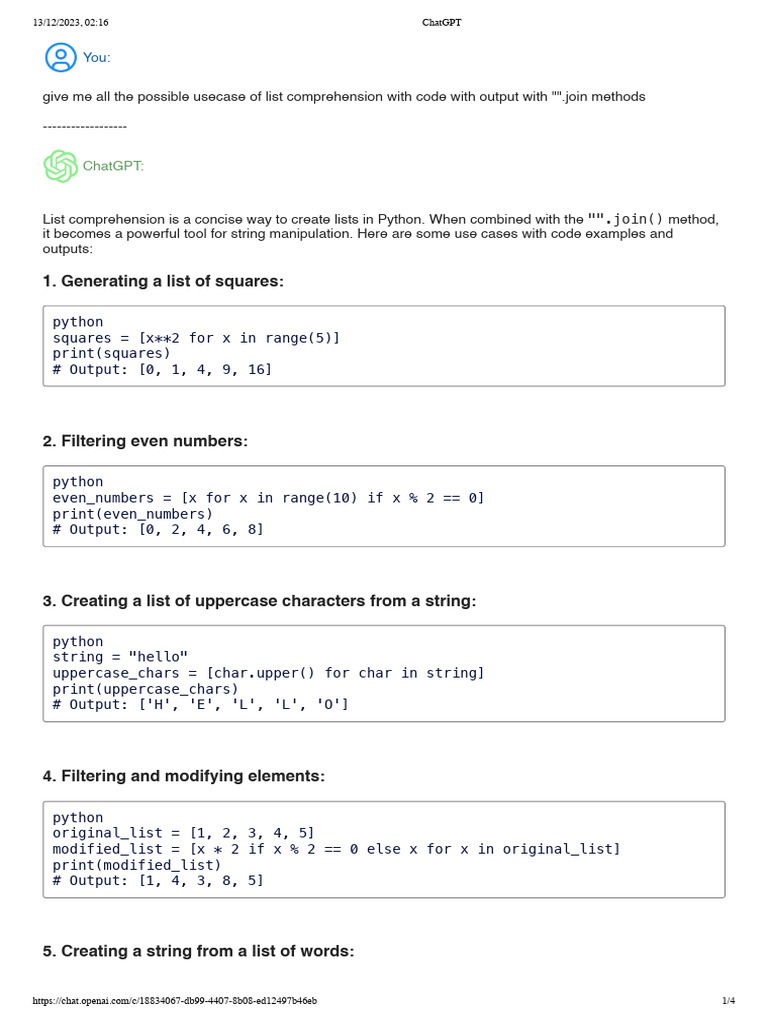 List Comprehension | PDF
