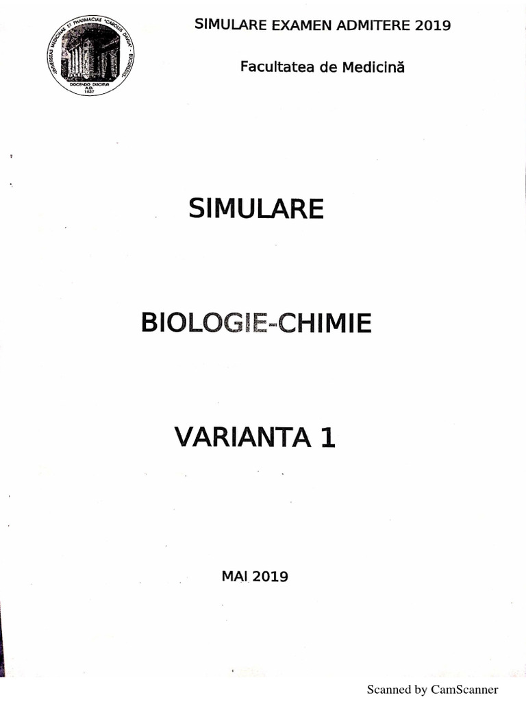 Simulare MG 2019 V1+ Barem | PDF