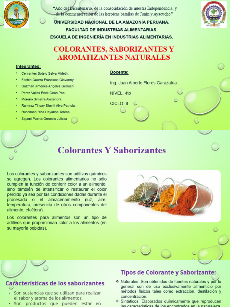 EXPO N°1.COLORANTES, SABORIZANTES Y AROMATIZANTES NATURALES-1 | PDF ...