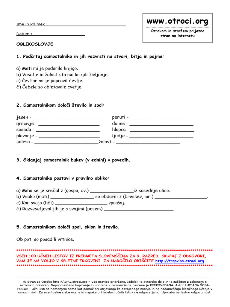 Besedne Vrste 06 | PDF