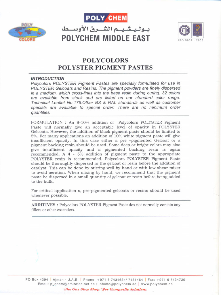 Pigment Paste Tds | PDF