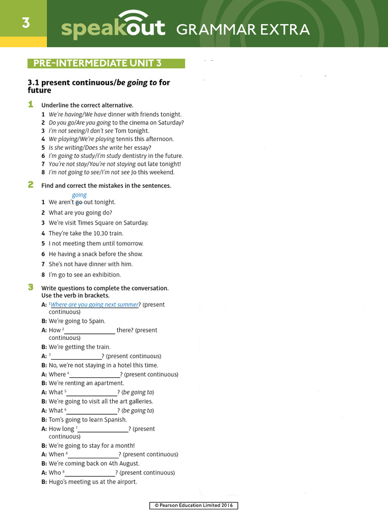 Speakout Grammar Extra Pre-Intermediate Unit 3 | PDF