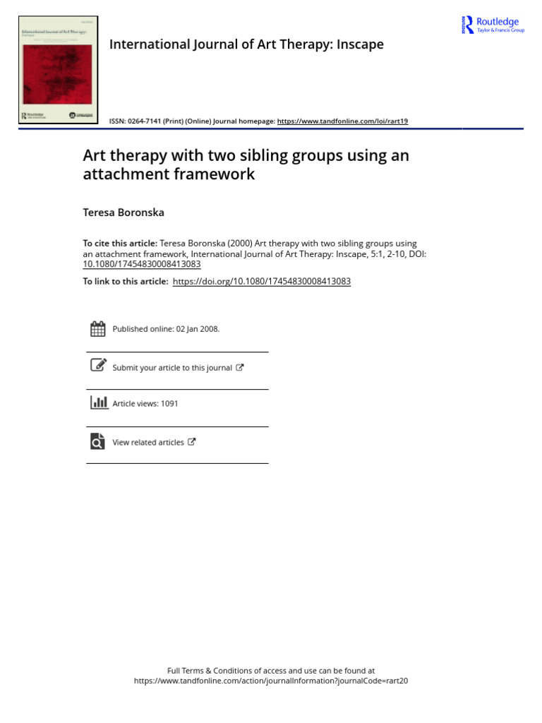 Art Therapy With Two Sibling Groups Using An Attachment Framework ...