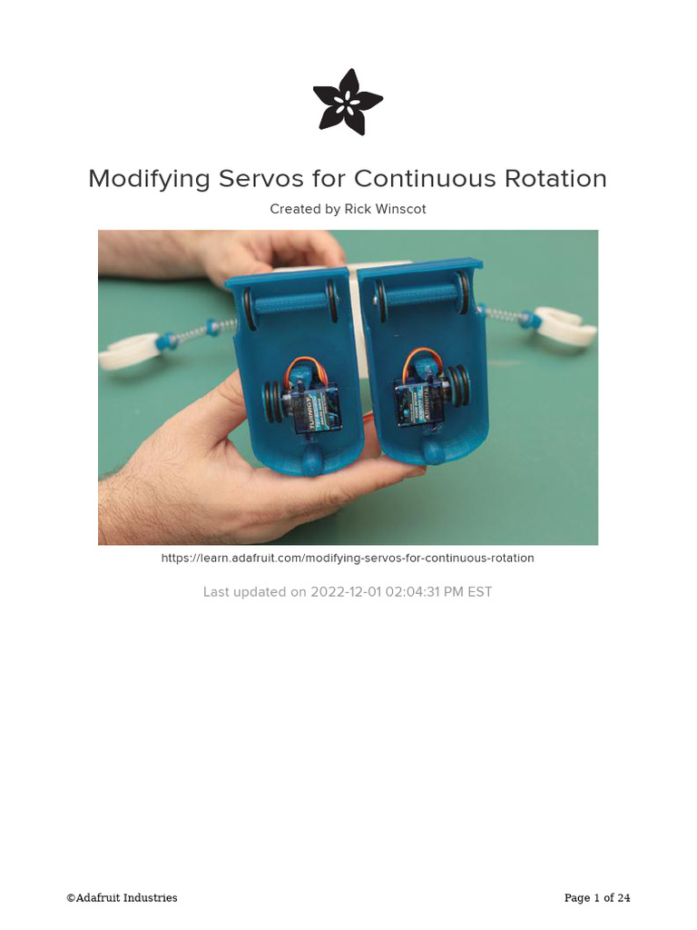 Modifying Servos For Continuous Rotation | PDF