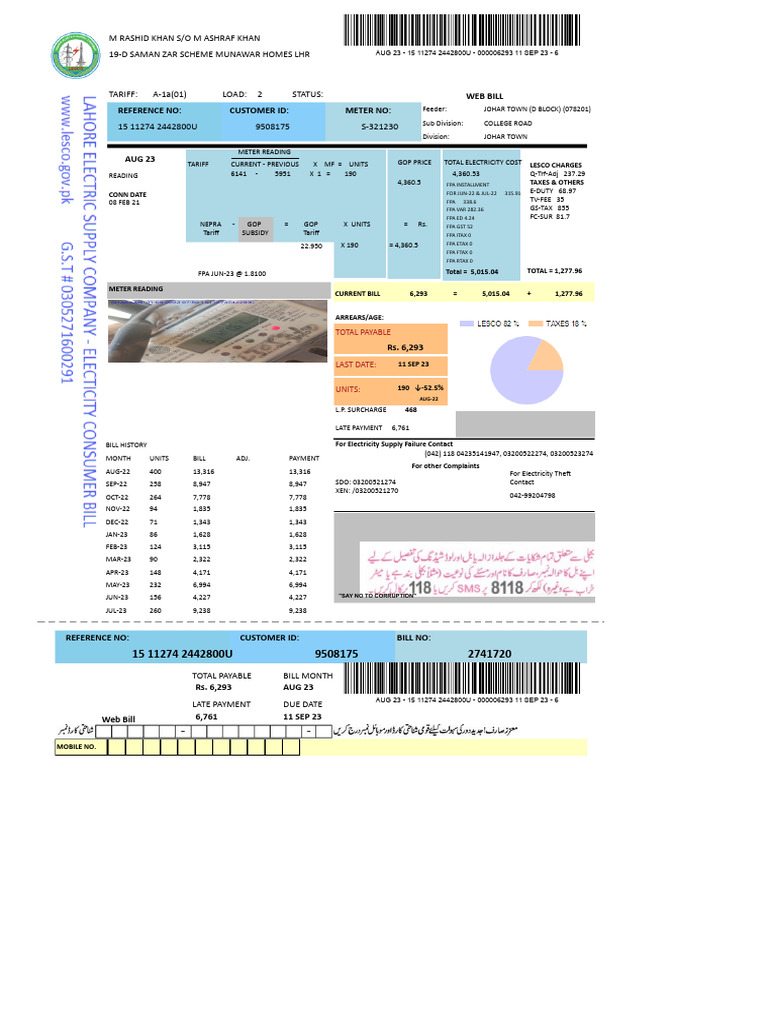 Electercity Bill | PDF | Economies | Payments
