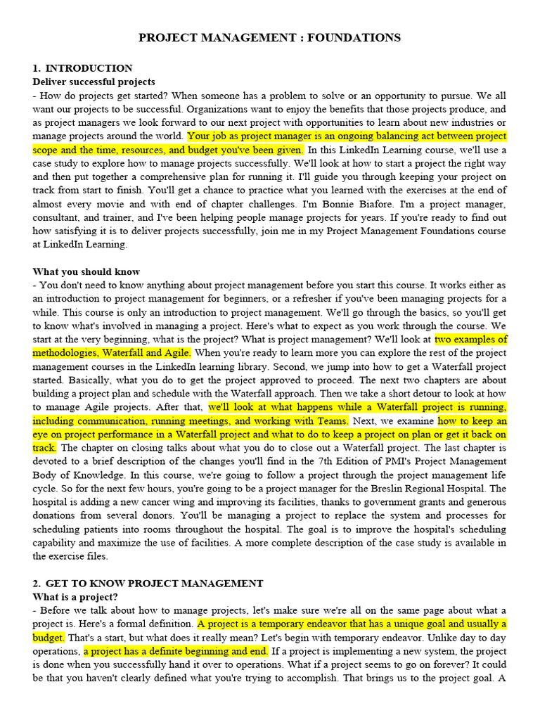 Project Management Linkedin | PDF | Project Management | Agile Software Development