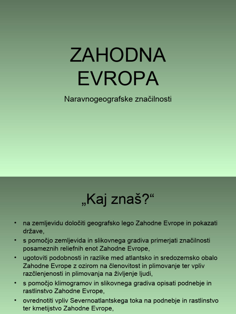 Geo 7 Zahodna - Evropa 1 | PDF