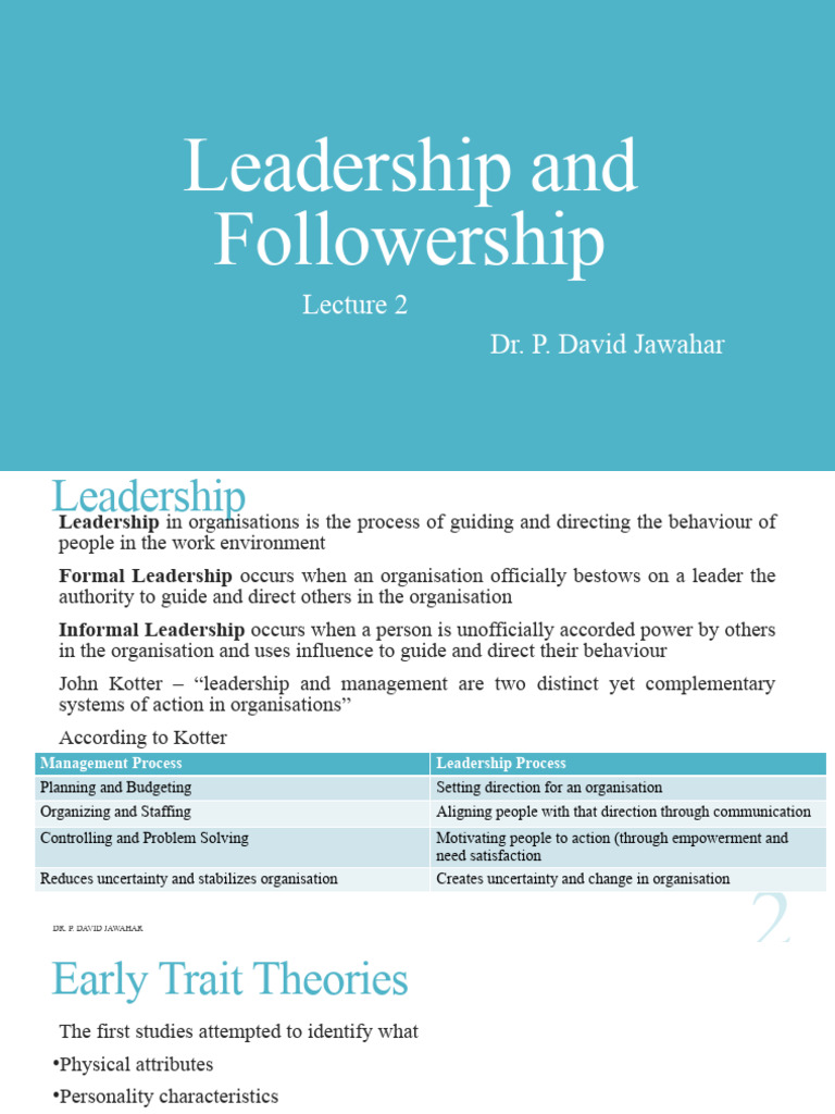 L 2 - Leadership and Followership | PDF | Leadership | Applied Psychology