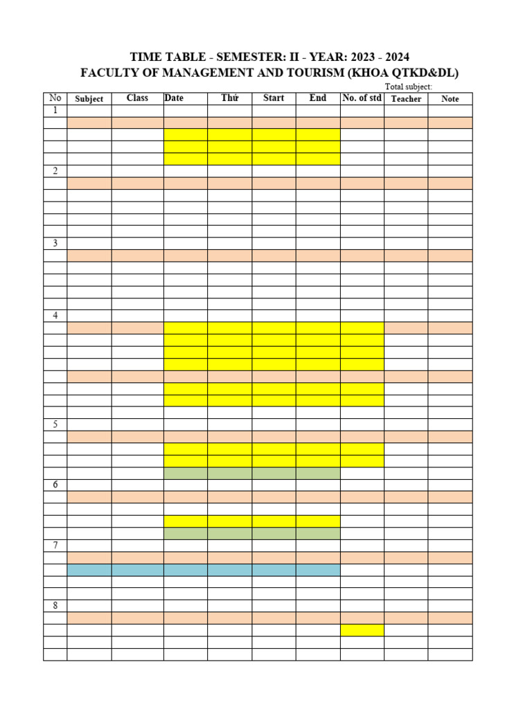Time Table S2 2023 2024 | PDF Time Table S2 2023 2024 | PDF