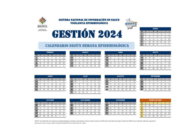 Calendario EPIDEMIOL GICO - 2024web | PDF