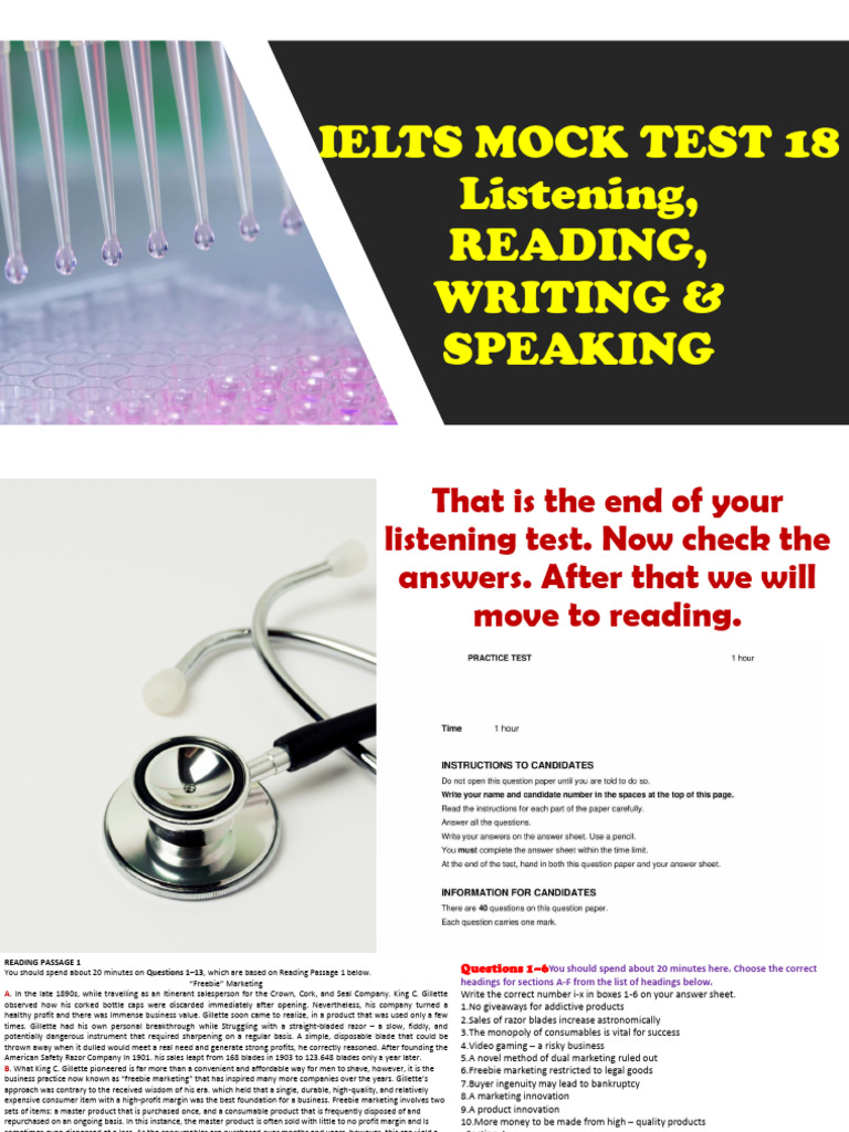 Ielts Mock Test 18 (LRW) | PDF