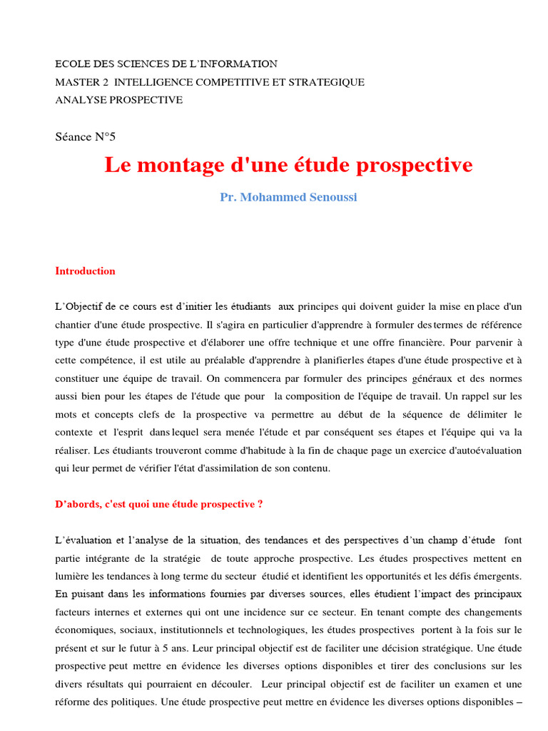 Le Montage D'une Étude Prospective | PDF