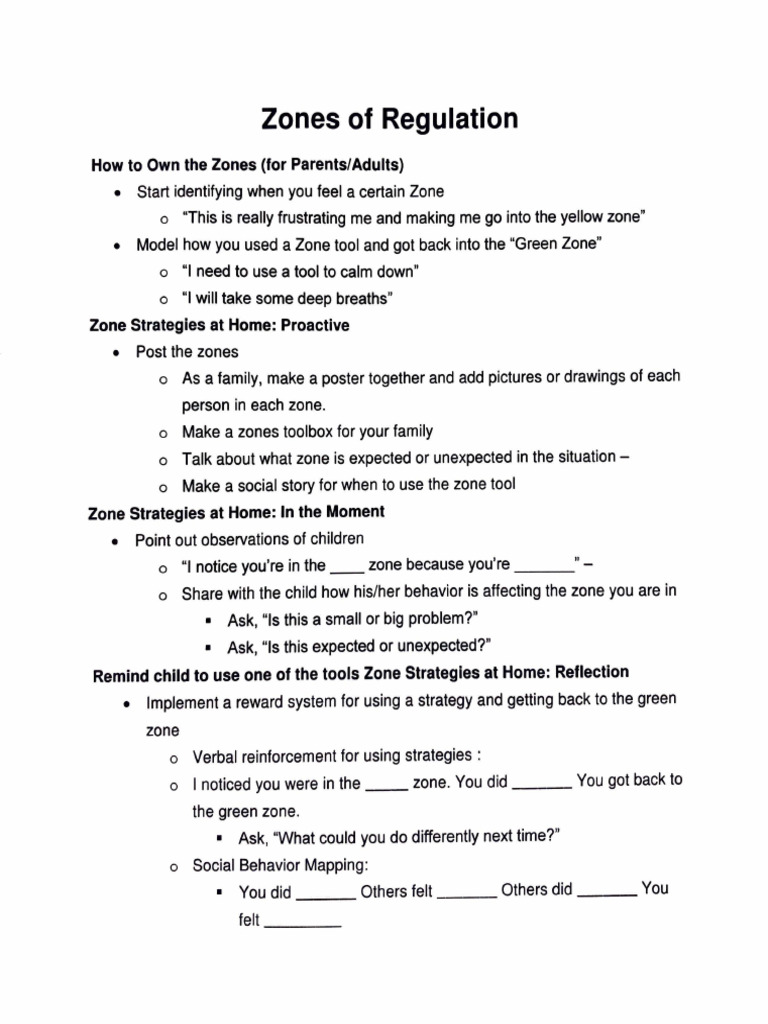 Zones of Regulation Activities | PDF | Emotional Self Regulation | Feeling