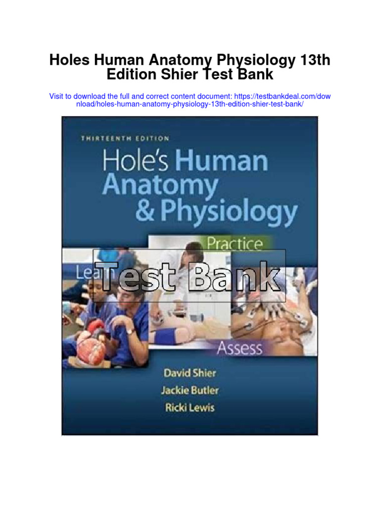 Holes Human Anatomy Physiology 13Th Edition Shier Test Bank Full ...