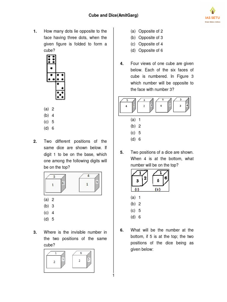 Cube and Dice (IASSETU) | PDF | Dice | Blue