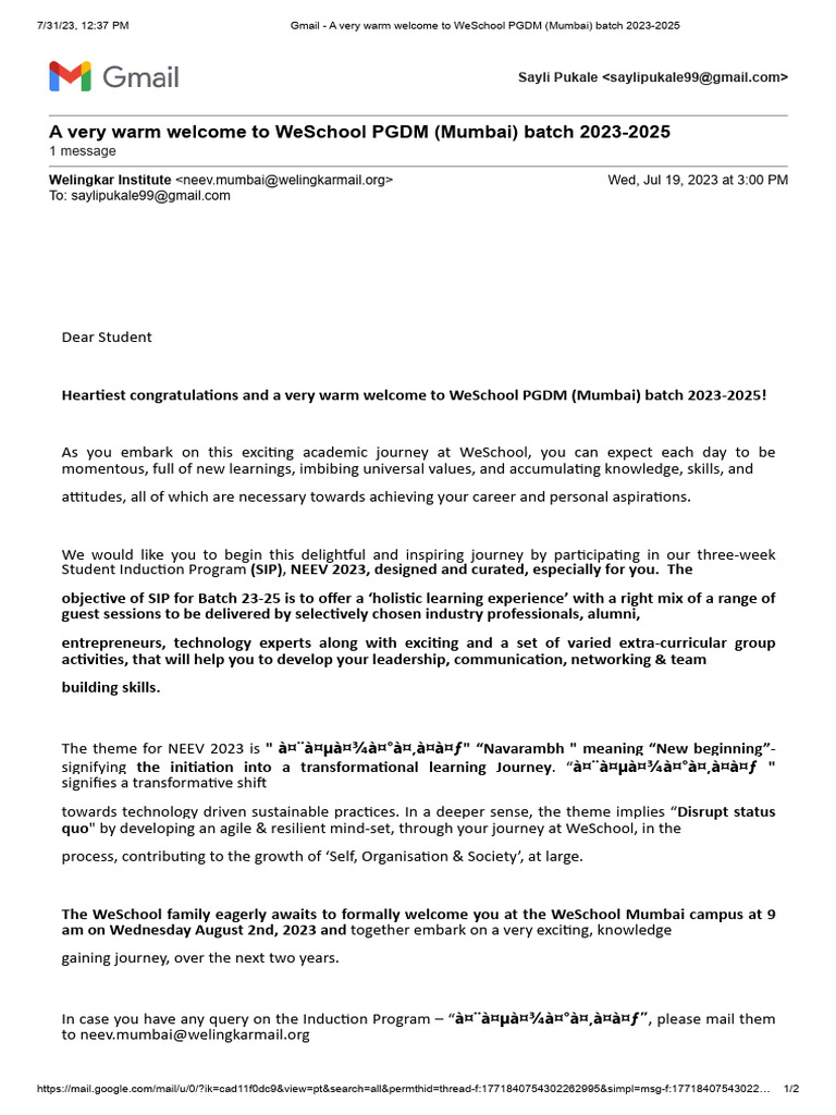 Induction Invite | PDF | Behavioural Sciences | Intelligence