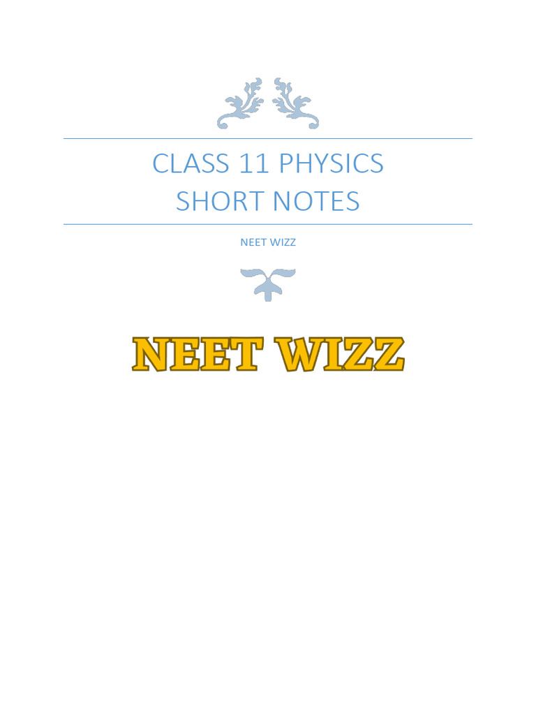 New Class 11 Short Notes.. | PDF