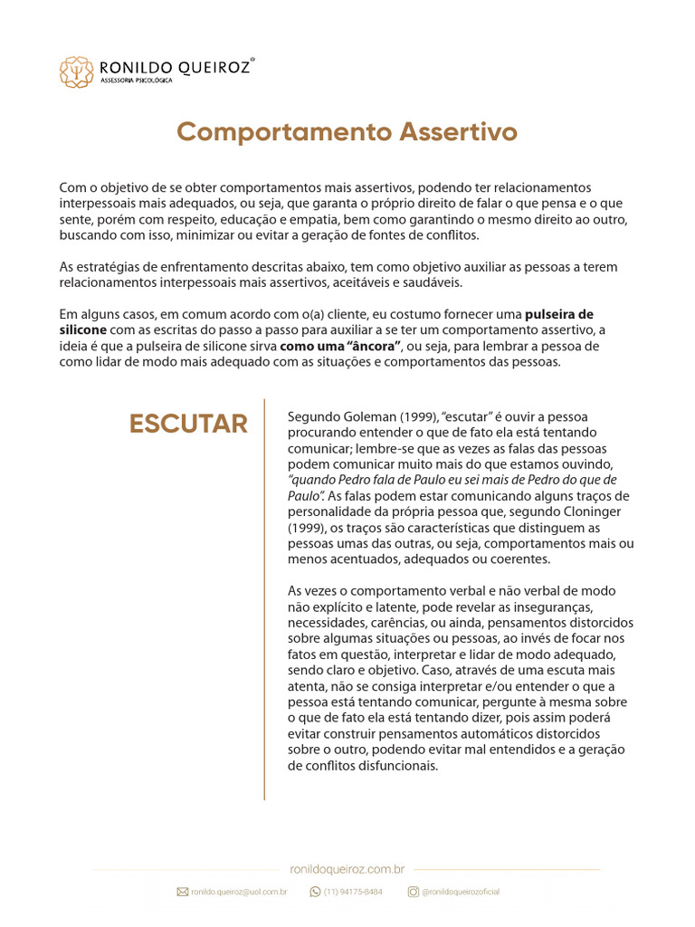 A4 Comportamento Assertivo | PDF | Pensamento | Empatia