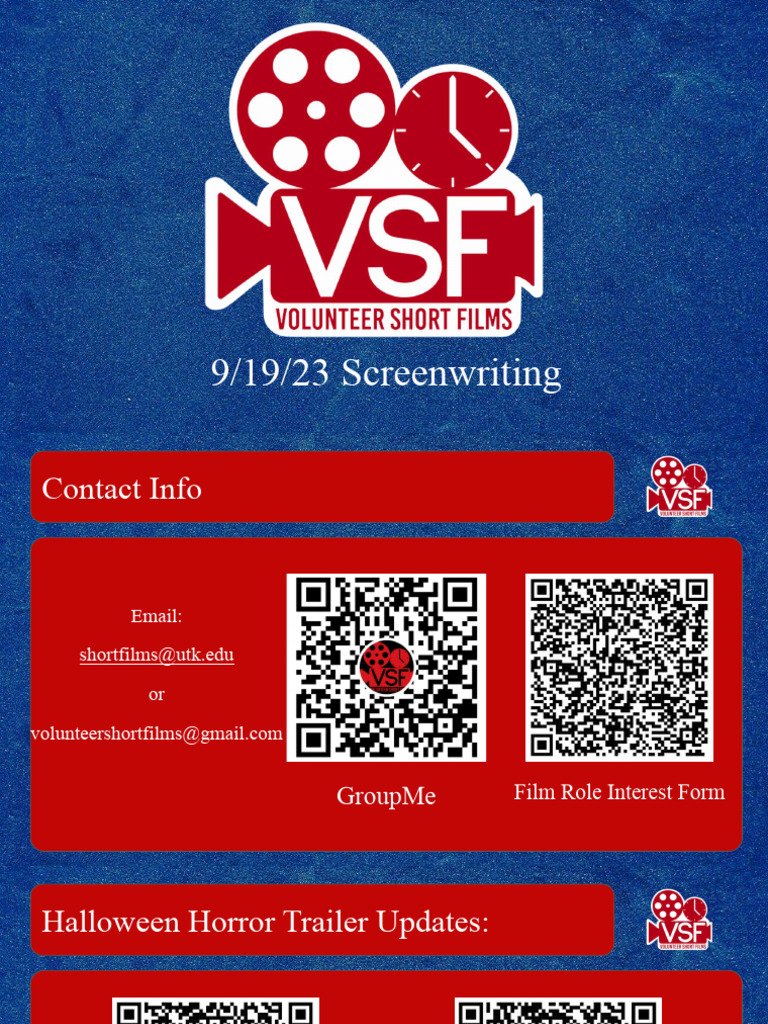VSF 9 19 23 Screenwriting | PDF | Screenplay | Screenwriting