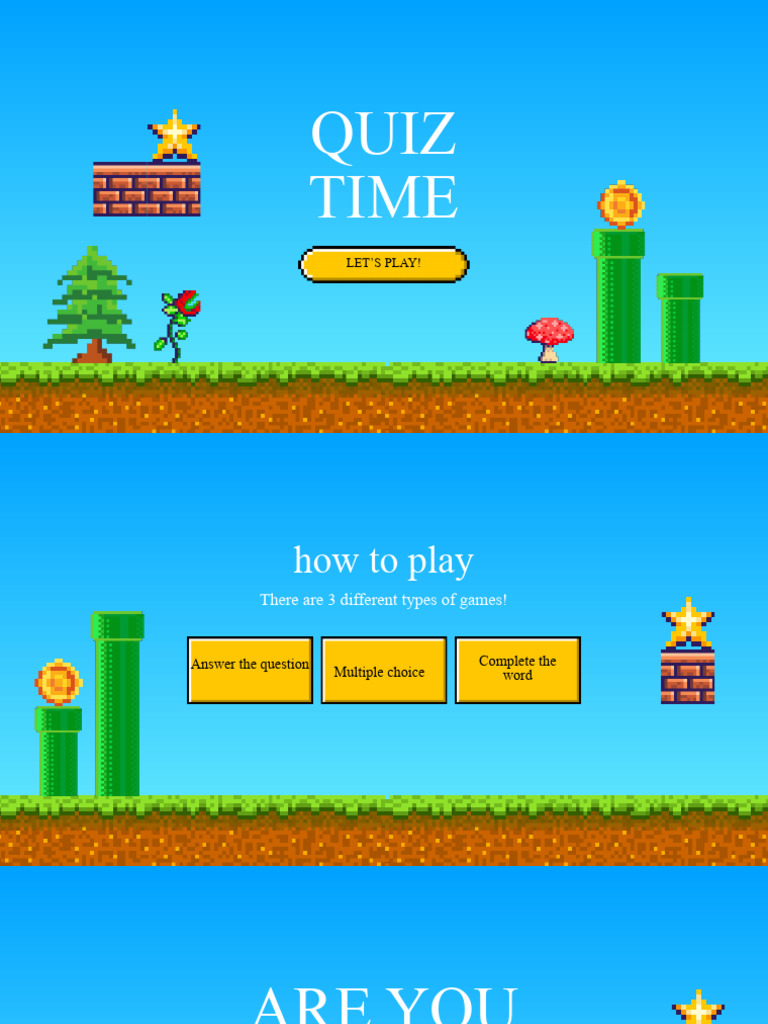 Blue and Yellow Neon Retro Pixel Art Game Night Game Presentation | PDF ...