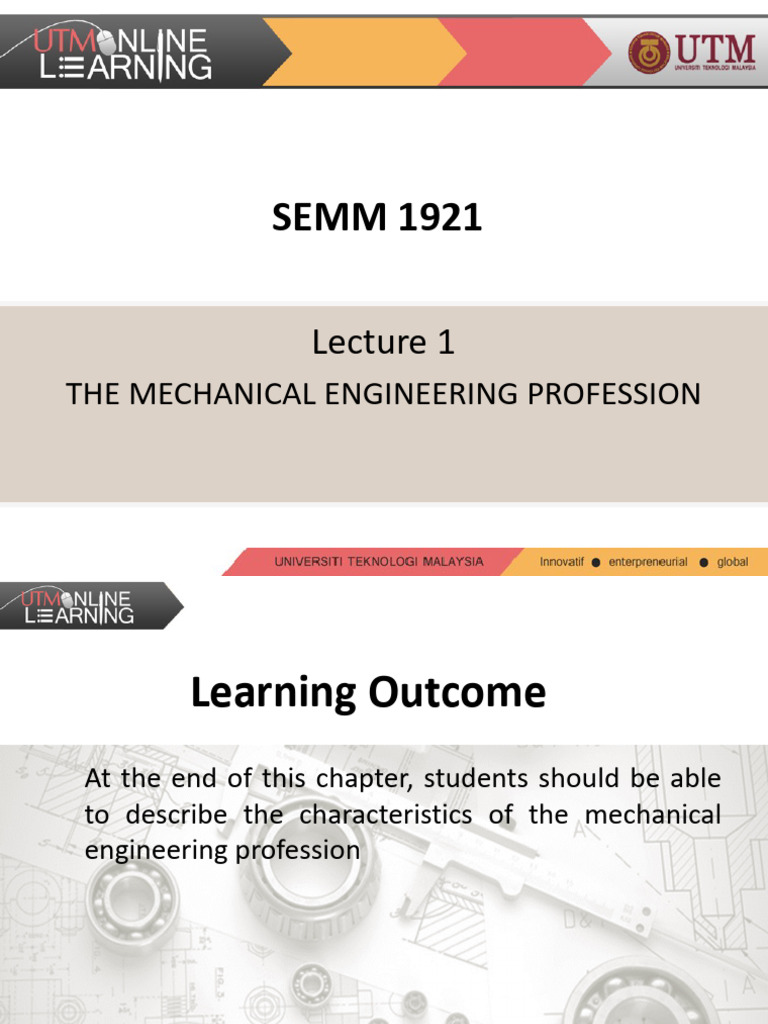 1WEEK 1 - The Mechanical Engineering Profession | PDF | Engineering | Mechanical Engineering