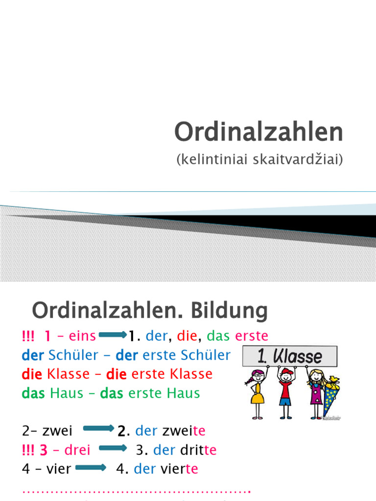 Ordinalzahlen. 8a | PDF