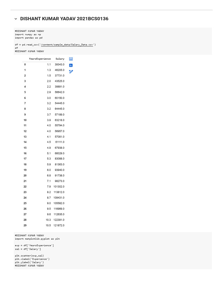 ML Assignment1 Linear Regression | PDF ML Assignment1 Linear Regression | PDF