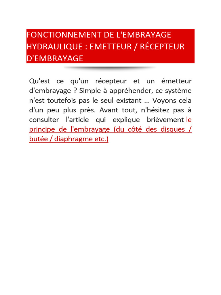 Différence entre embrayer et débrayer | PDF | Technologie et ingénierie