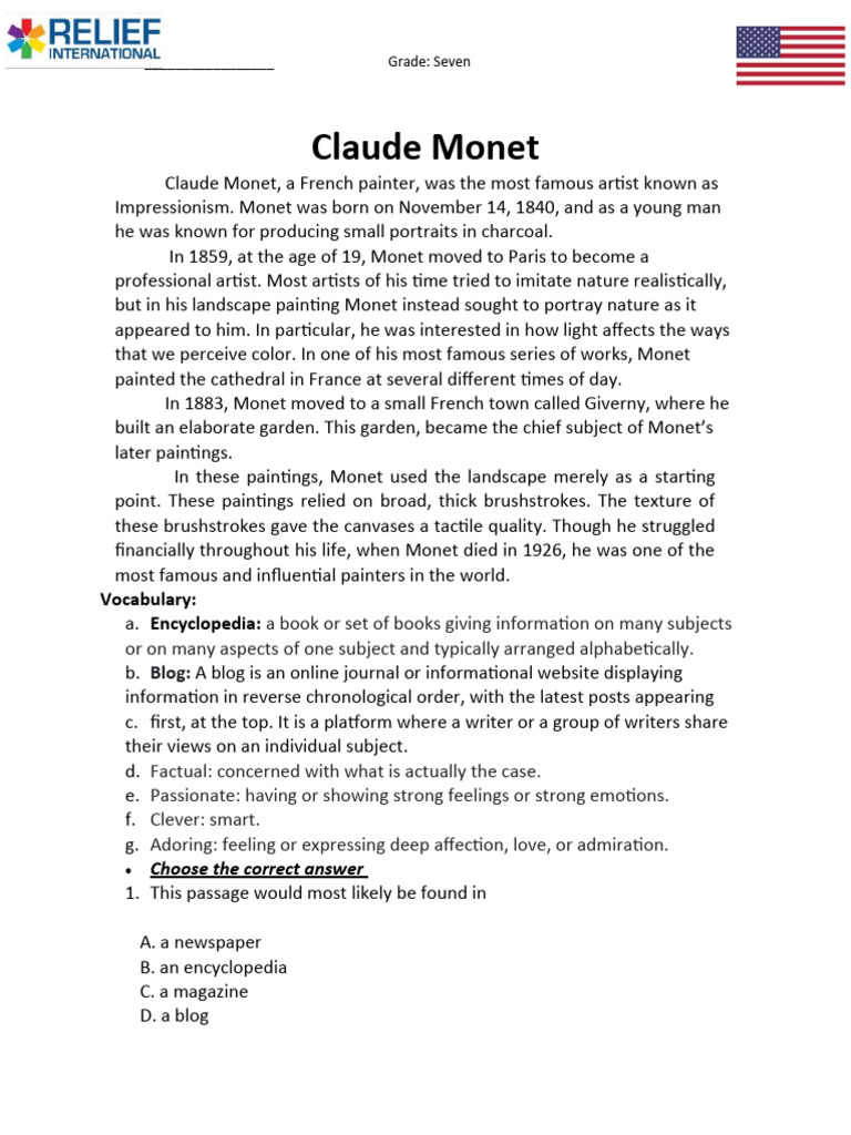 Claude Monet | PDF | Art | General Fiction