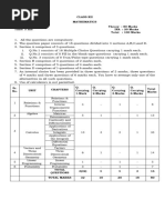 Class 12 Maths Chapter Weightage 2025 | PDF
