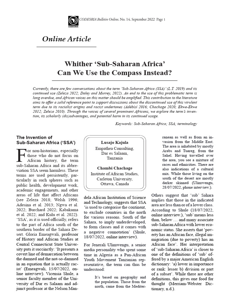 (2022) KAJULA and CHACHAGE - Sub-Saharan Africa | PDF