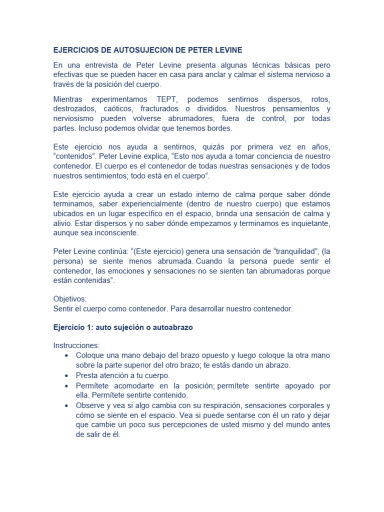 Peter Levine | PDF | Sentidos | Autoestima