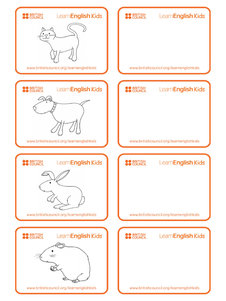 Flashcards Pets BW | PDF