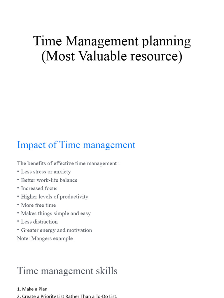 Time Management | PDF