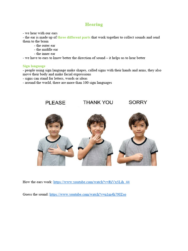 Science 2: Senses - Hearing | PDF