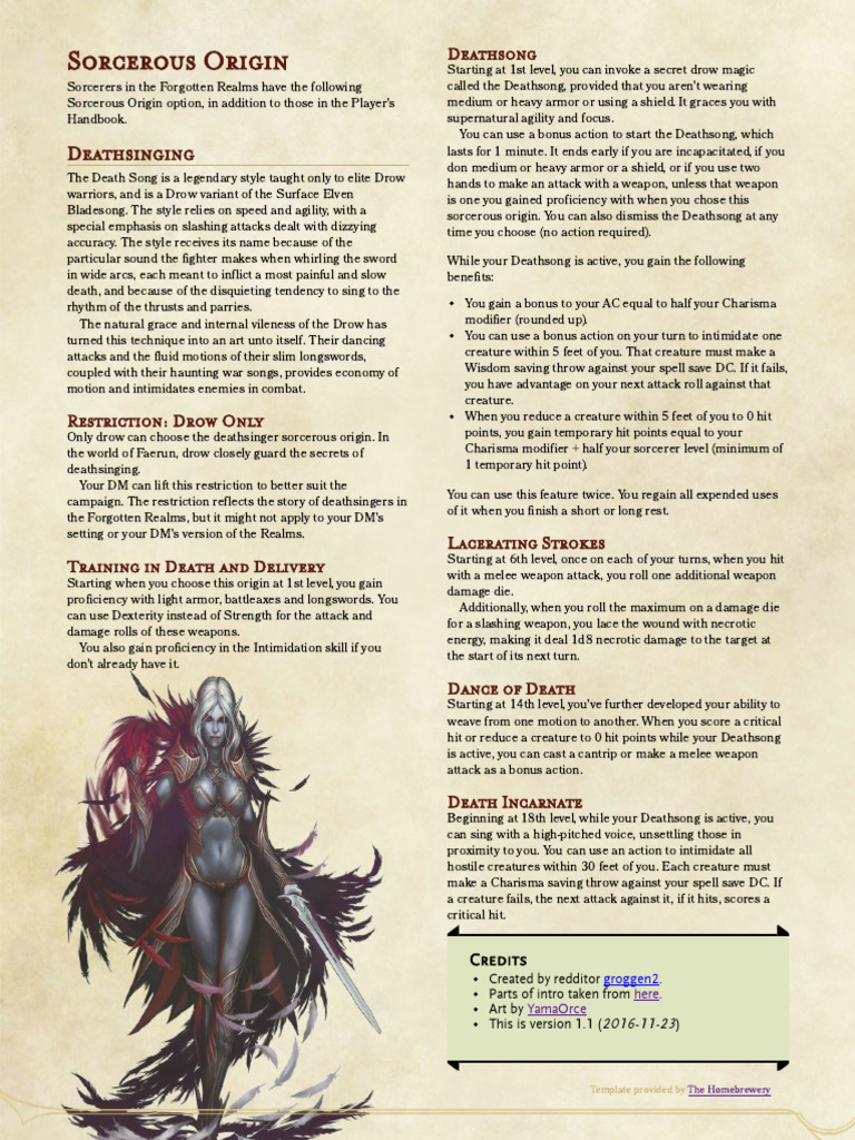 Class Sorcerer Deathsinger Pdf