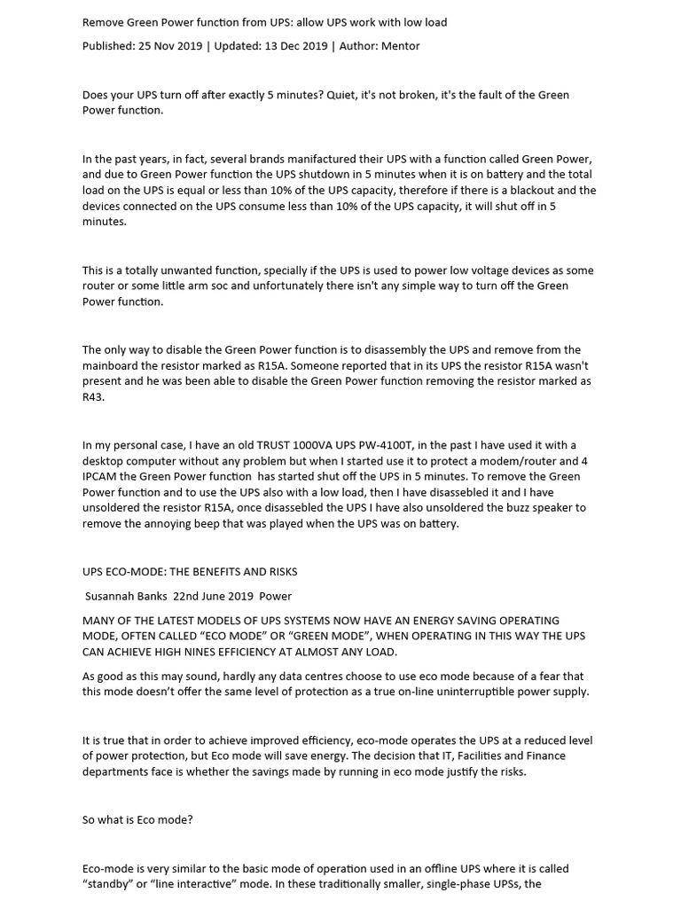 Mecer ME-3000-WTU UPS tips | PDF | Power Inverter | Electrical Engineering