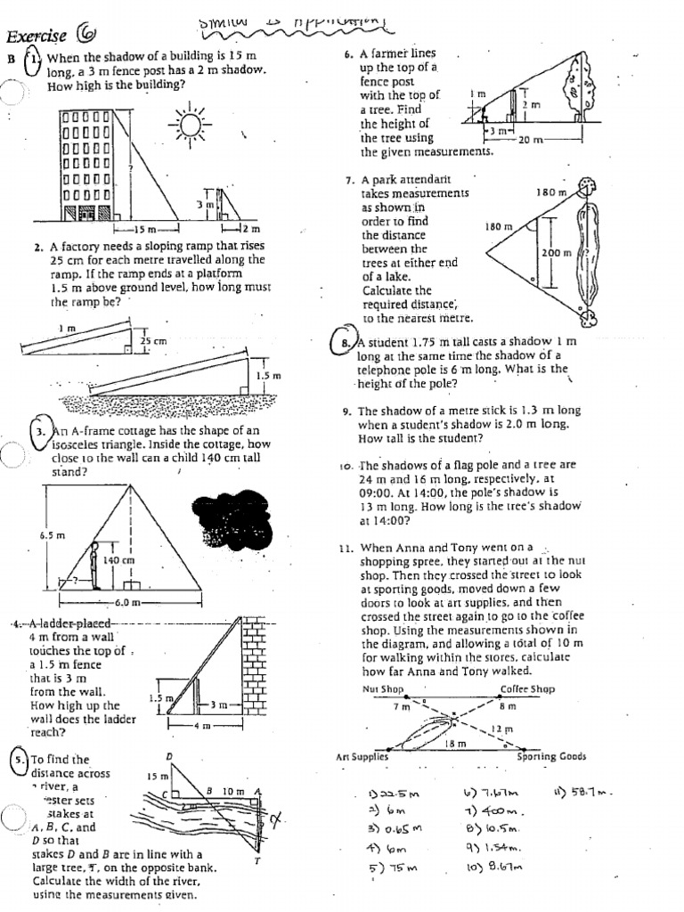 Unit 6 - Activity 5 - Applications of Similar and Right Triangles ...