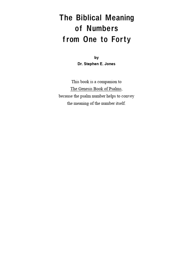 The Biblical Meaning of Numbers From One To Forty | PDF | Spiritual ...