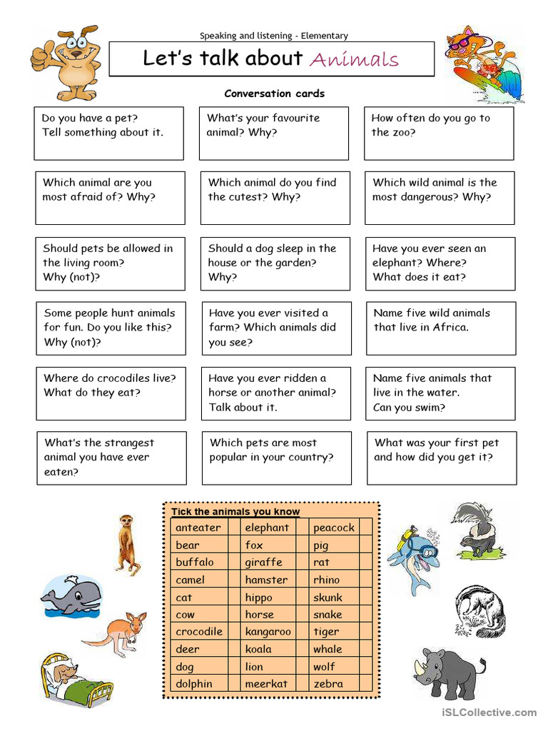 Animal Conversations for Kids | PDF