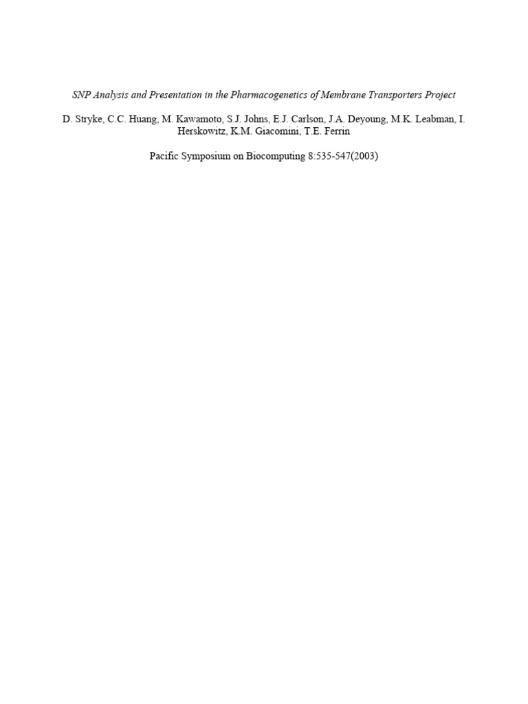 Stryke | PDF | Single Nucleotide Polymorphism | Bioinformatics