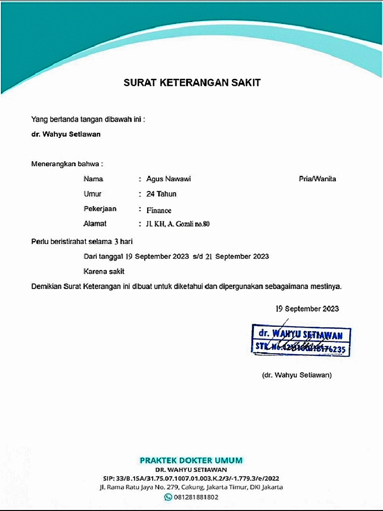 Surak Sakit Agus Nawawi Serang | PDF