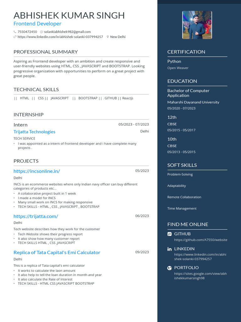 AbhishekKumarSinghResume (1) (1) (1) (1) | PDF | Bootstrap (Front End Framework) | Computer ...