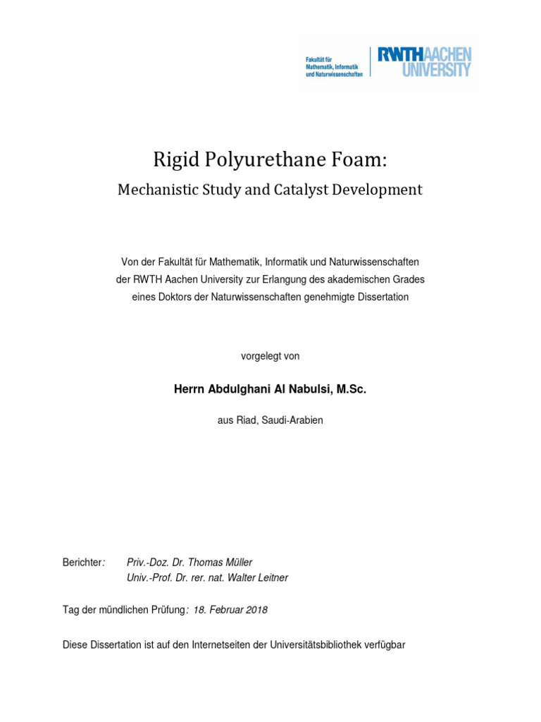 Rigid Polyurethane Foam:: Mechanistic Study and Catalyst Development ...