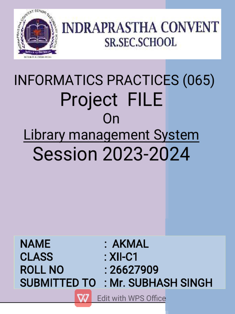 Class 12 Project Filelibrary Management System Project No 4 1 Pdf Software Testing 
