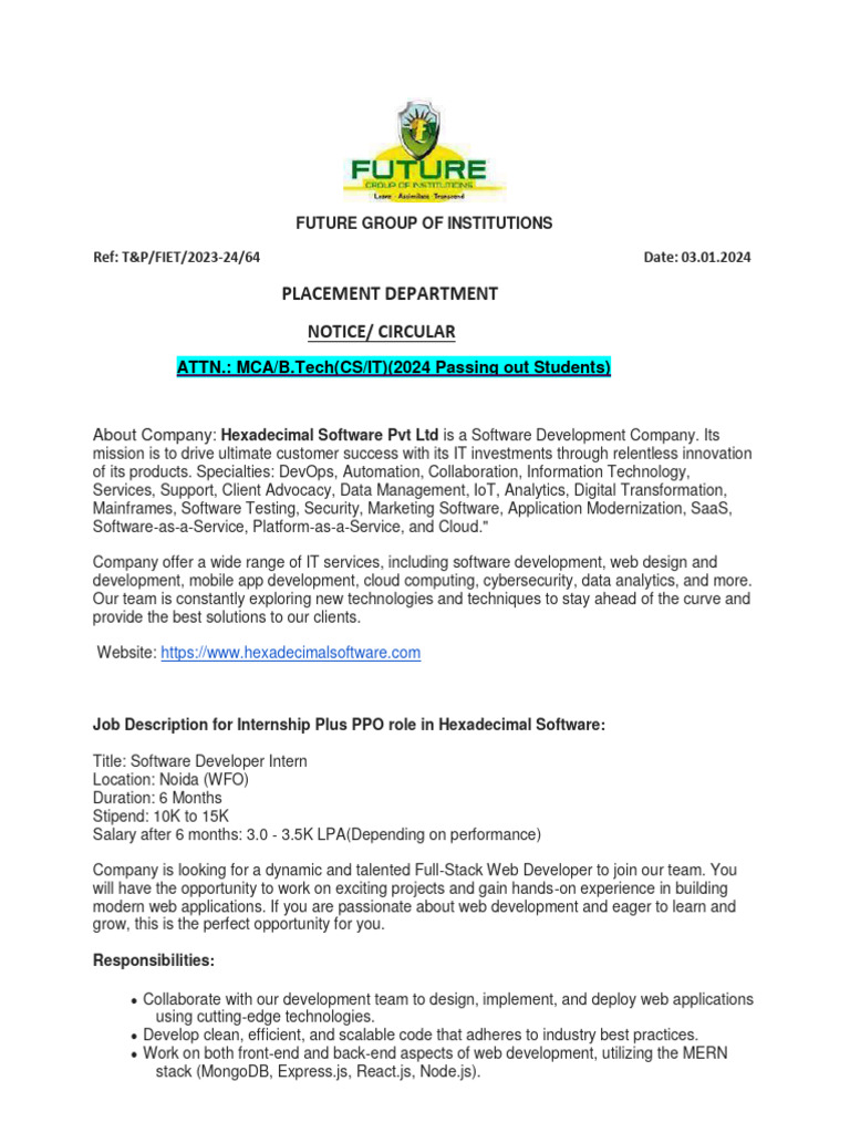 Notice-Hexaware Software Pvt. Ltd. Registration | PDF | Software As A Service | Systems Engineering