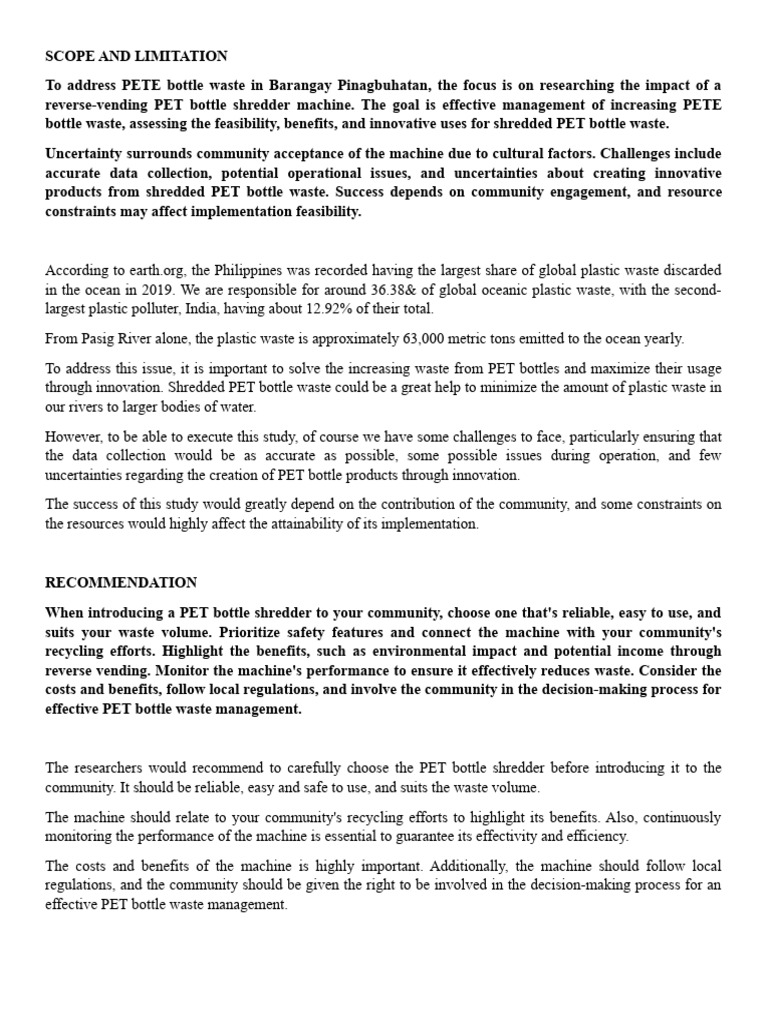 Scope and Limitation | PDF